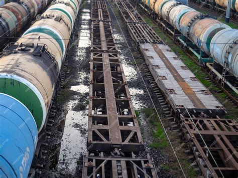 Premium Photo Empty Freight Train Cars Cars Without A Roof Freight Transportation Freight