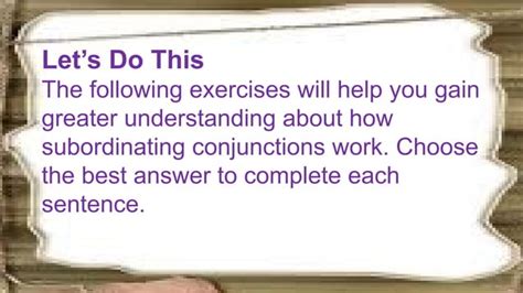 Subordinating Conjunctions Powerpoint For Elementary Ppt