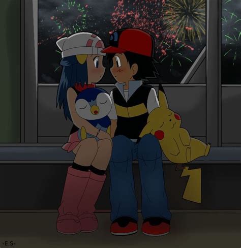 Ash And Dawn Fan Art Pearlshipping Pokemon Perla Y Diamante Parejas Pokemon Ash De Pokemon