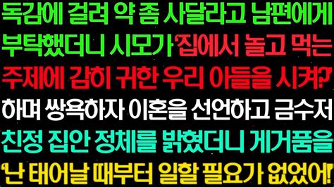 실화사연 독감에 걸려 약 좀 사달라고 남편에게 부탁했더니 감히 귀한 우리 아들을 시켜 하며 시모가 막말하자 내 진짜 정체를 밝혔더니 라디오사연 썰사연 사이다사연 감동