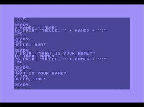 Commodore BASIC Tutorial 2 Variables User Input Randomization YouTube