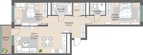 2 комнатная №1 5 2 4 Этаж 2 28 в ЖК «Нагорный в Екатеринбурге от
