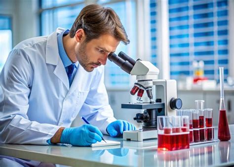 Professional Blood Tests And Laboratory Work Image Premium AI Generated Image