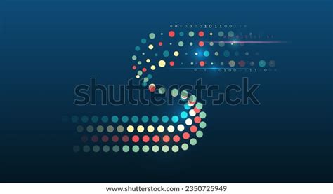 Futuristic Network Business Analytics Structuring Flow Stock Vector