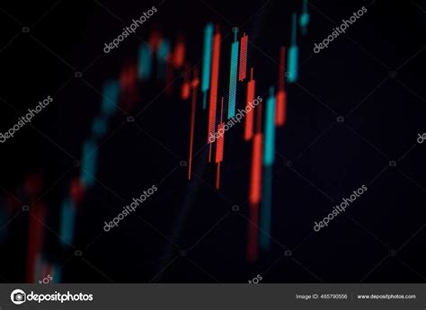 Shallow Depth Field Selective Focus Details Candlestick Chart Computer