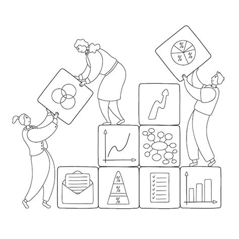 Premium Vector People Connecting Cube Pieces With Business Symbol Teamwork Collaboration Concept