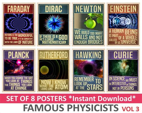 Famous Physics Printable Posters 10 Inspiration Physics Quote Posters