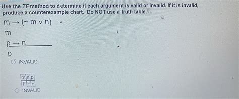 Solved Question How To Solve Use The TF Method To Determine If Each Course Hero