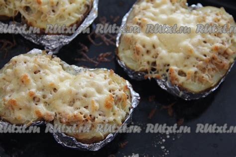 Запечённый картофель фаршированный фаршем в духовке 11 фото в рецепте