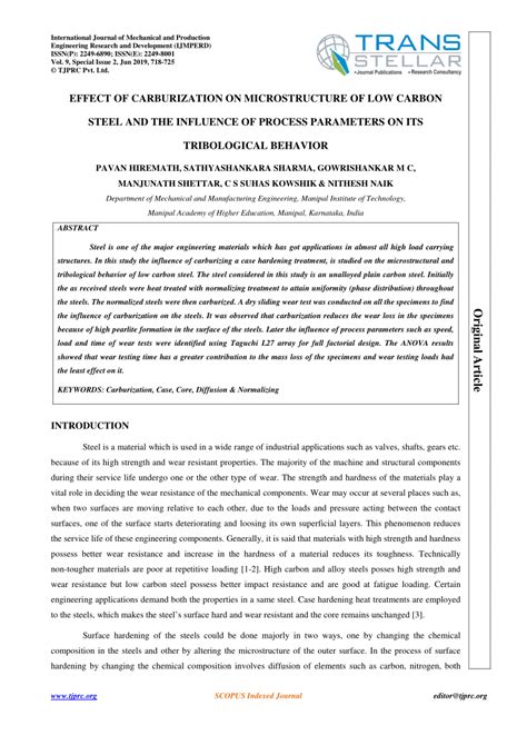 Pdf Effect Of Carburization On Micro Structure Of Low Carbon Steel And The Influence Of