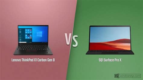 Lenovo Thinkpad X Carbon Gen Vs Sq Surface Pro X Full Specs Comparison
