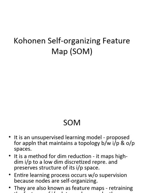 kohonen self organizing feature map som pdf applied mathematics