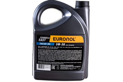 Моторное масло EURONOL EAST FORMULA 5w-30, ILSAC GF-5, 4 л 80209 ...