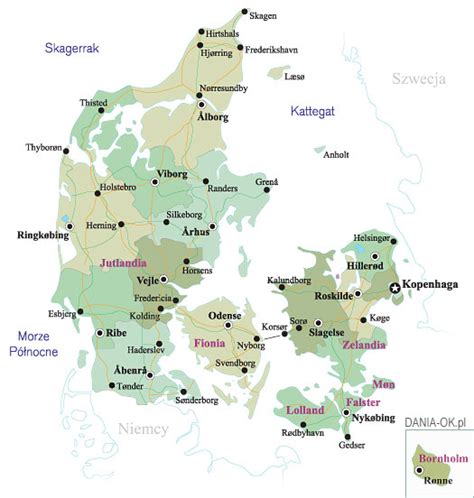 Mapa Danii Mapka Danii Dania