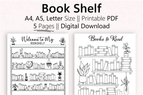 Bookshelf Printable Template Graphic By Netartstudio · Creative Fabrica Bookshelf Printable Template Graphic By Netartstudio · Creative Fabrica