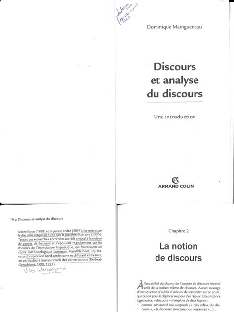 Discours Et Analyse Du Discours Pdf