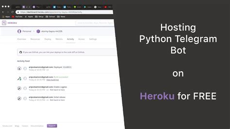 Hosting Python Telegram Bot On Heroku For Free Youtube