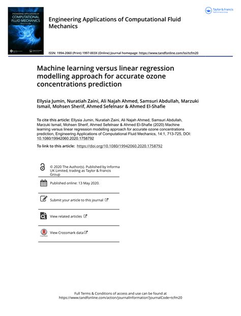 Pdf Machine Learning Versus Linear Regression Modelling Approach For Accurate Ozone