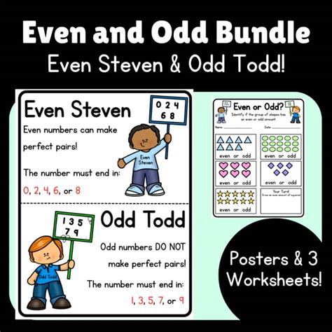 Even And Odd Bundle Posters And Worksheets By Fabulous Fun With Fifth
