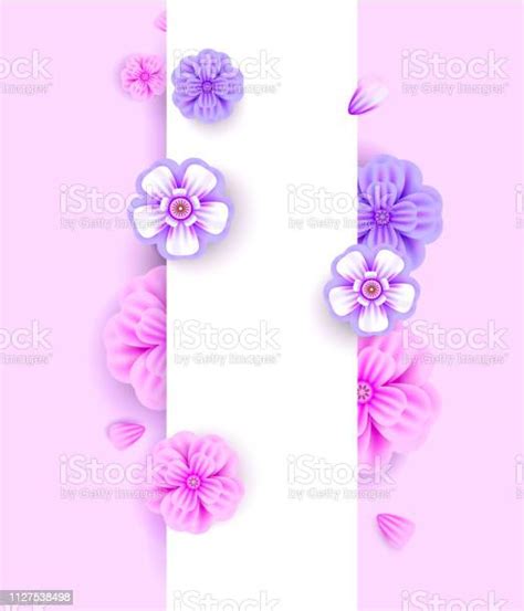 창의적인 배경에 흰 종이와 핑크 컬러로 꽃 뉴스 레터 브로셔 전단지 배너에 대 한 디자인 벡터 일러스트 레이 션 디자인 가격에