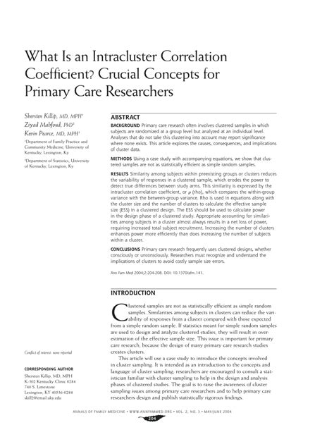 Pdf What Is An Intracluster Correlation Coefficient Crucial Concepts