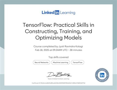 🚀 Excited To Share That Ive Completed My Tensorflow Practical Skills