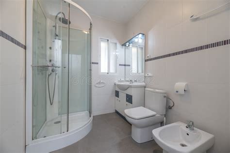 Shower Or Bathtub Depending On The Available Space And The User S Preferences Stock Image