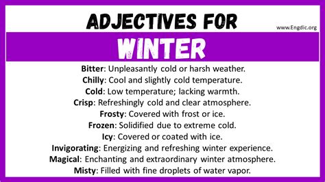 20 Best Words To Describe Winter Adjectives For Winter Engdic