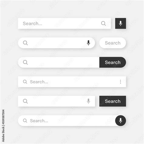 Various Search Bar Templates Internet Browser Engine With Search Box Address Bar And Text