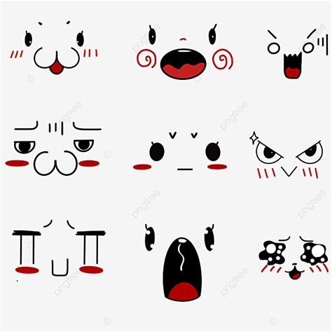 cute expression png picture colorful cute kawaii line expressions line expression facial
