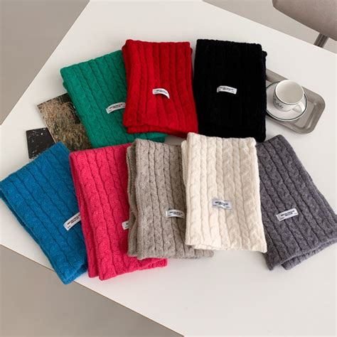 블루씨티 60할인 클래식 트위스트 니트 쁘띠 꽈배기 머플러 목도리 8color