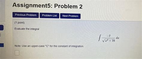 solved assignment5 problem 2 previous problem problem list