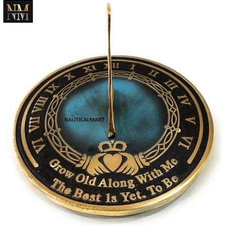 Nauticalmart Brass Sundial T Blue Color Robert Brownings Poem Grow