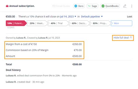 How To Create Margin Based Deals OnePageCRM Help Center