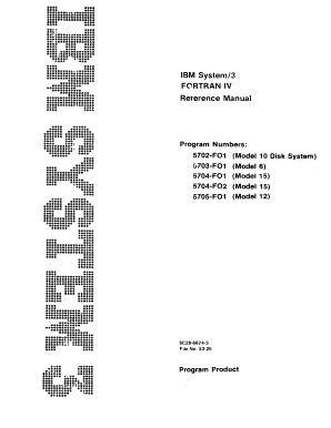 Fillable Online IBM System 3 FORTRAN IV Reterence Manual Fax Email Print PdfFiller