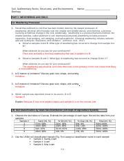 Sed Rocks Lab Report Docx Soil Sedimentary Rocks Structures And Environments Geology Name
