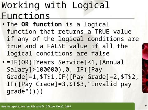 Ppt Comprehensive Excel Tutorial 7 Using Advanced Functions