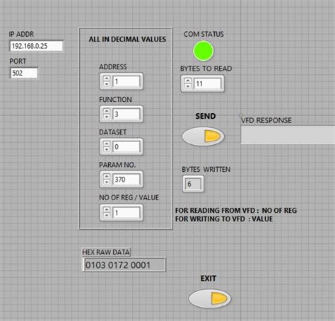 Solved Vfd Drive Modbus Tcp Unable To Read Ni Community