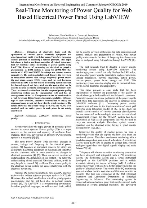 Pdf Real Time Monitoring Of Power Quality For Web Based Electrical