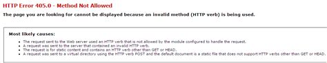 Form Post Method Return Error 4050 Method Not Allowed