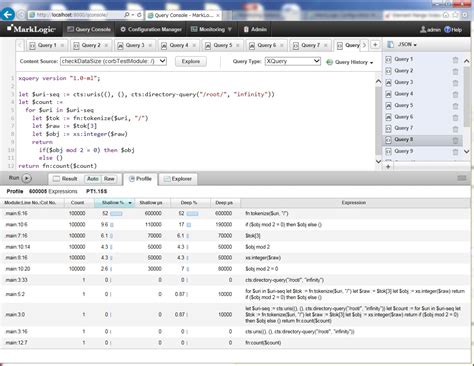 【marklogic server】xqueryチューニングメモ～チューニング補助ツール 実行時間 qiita