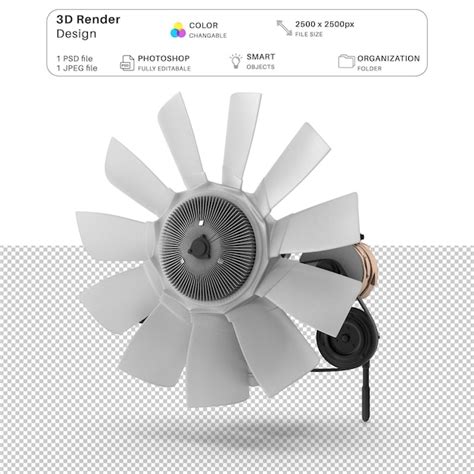 Premium Psd Cooling Fan Cartoon 3d Modeling Psd File