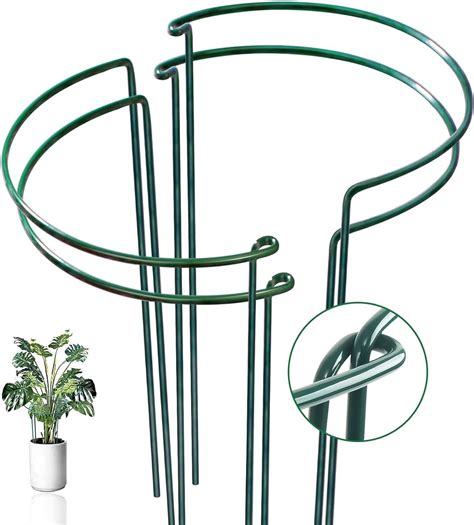 4 Pack Large Metal Garden Plant Support Rings For Tall Plants Tomato