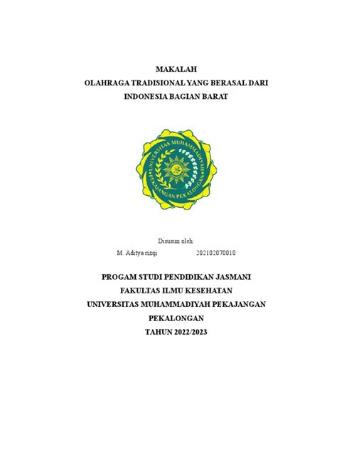 Makalah Permainan Tradisional Aditya Rizqi Pdf