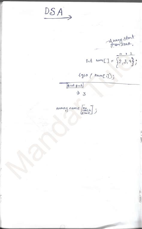 Java 1 No Any Idea Dsa A Wray Start From Zero 0 12 Int Syso T Out Put 3 Array Name Place Dsa