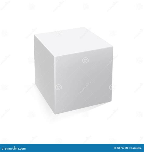 3d White Cube Isolated On White Baground Stock Vector Illustration