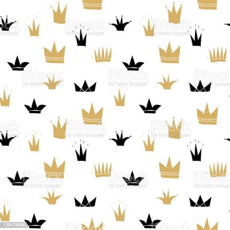 크라운 원활한 패턴 손으로 그린 로얄 낙서 배경 벡터 일러스트 고풍스런에 대한 스톡 벡터 아트 및 기타 이미지 고풍스런 공주 그런지 이미지 기법 Istock