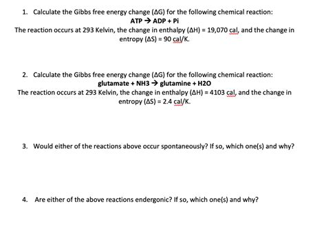 Solved Calculate The Gibbs Free Energy Change AG For Chegg