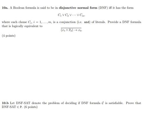 solved 10a a boolean formula is said to be in disjunctive