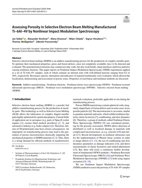 Assessing Porosity In Selective Electron Beam Melting Manufactured Ti